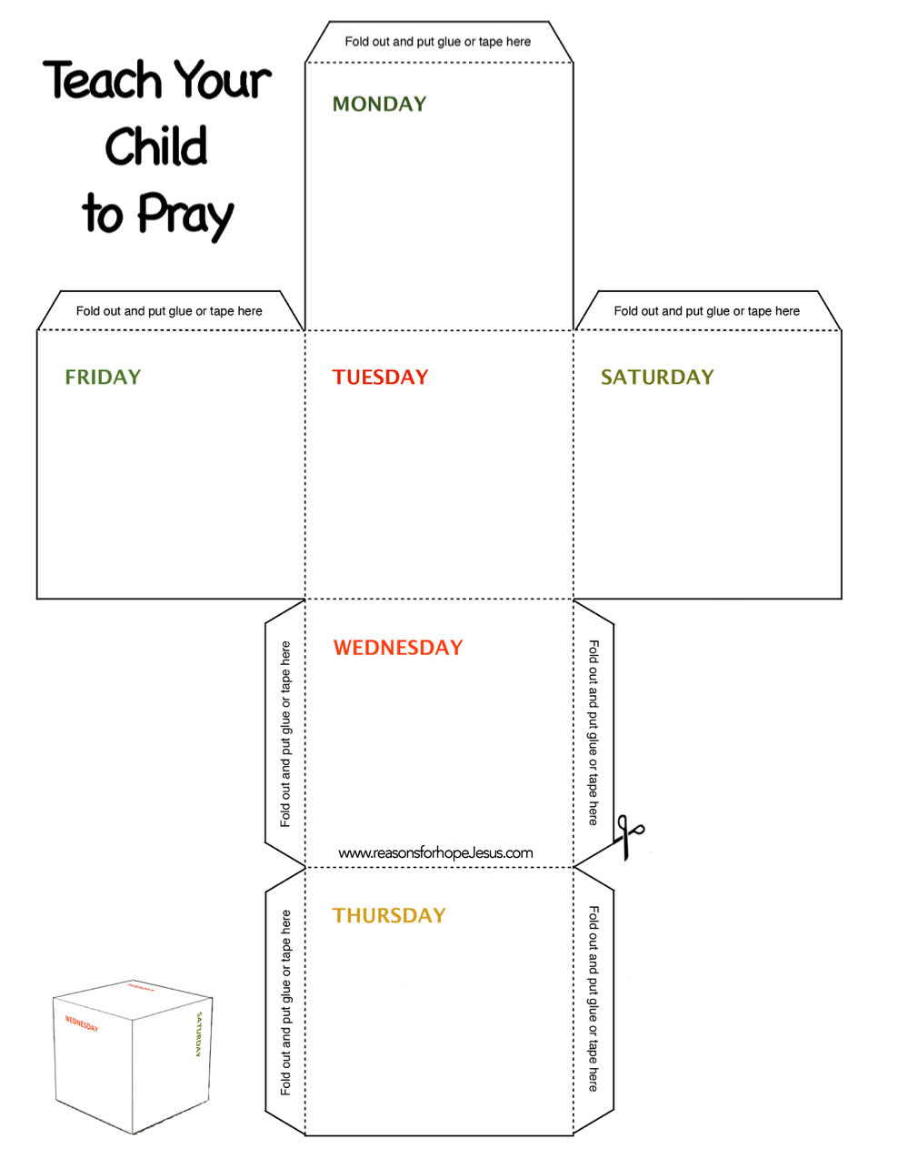 Prayer Cube Printable